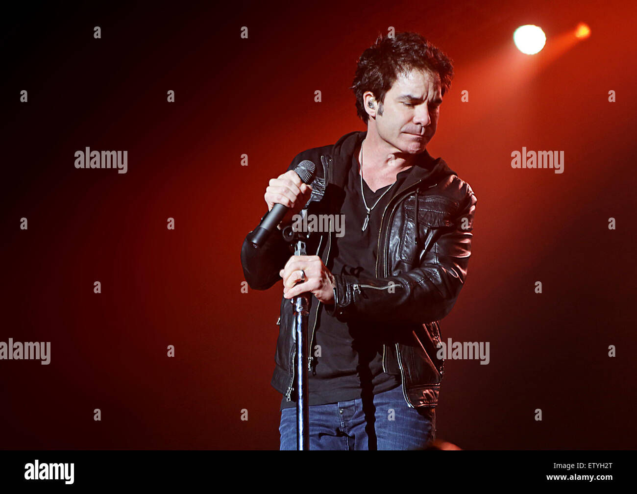 Train performing live on stage at Manchester Arena Featuring: Train ...