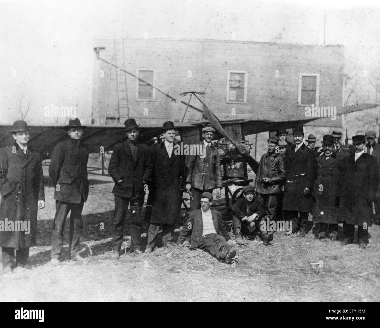 The 'Bleriot' painting depicts the pioneering aviator Louis Blériot ...