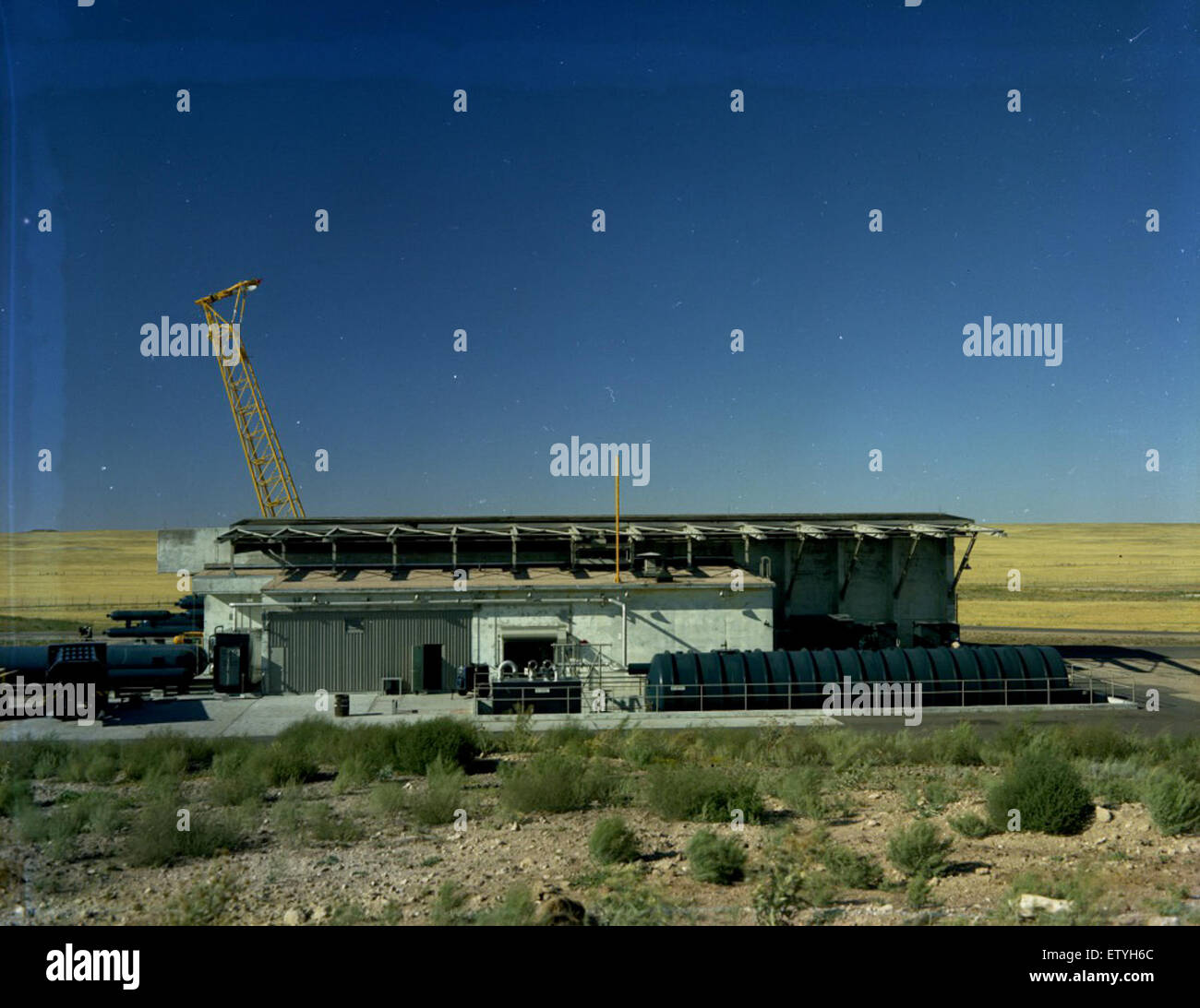 This image provides a side view of a coffin-style launch complex, used ...