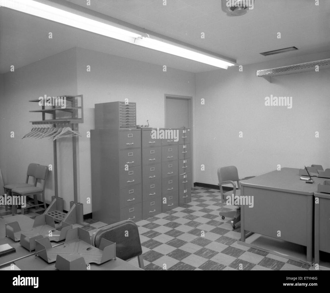 This image presents the layout of the communications room in a ...