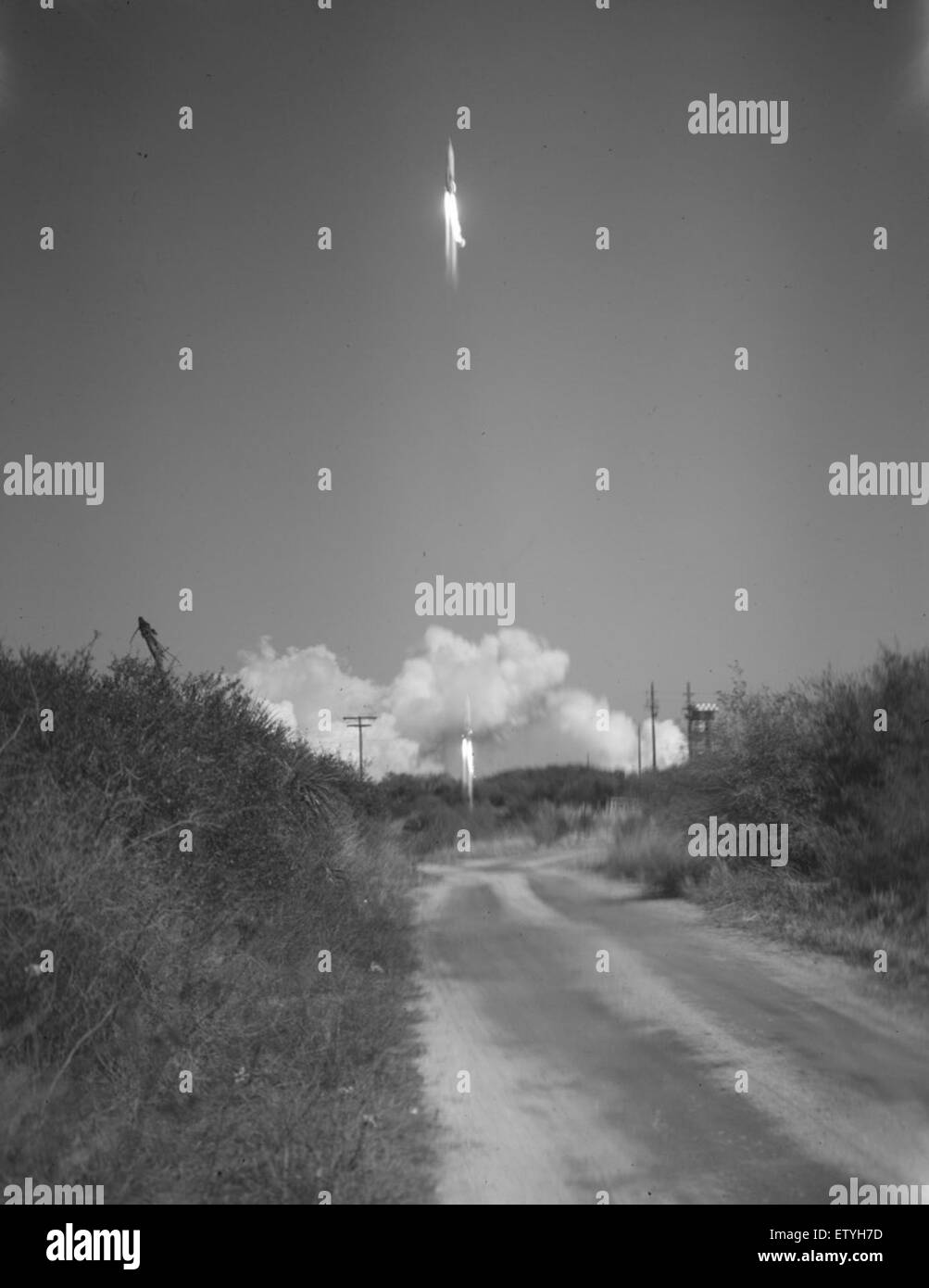 Nasa conducted space launch Black and White Stock Photos & Images - Alamy