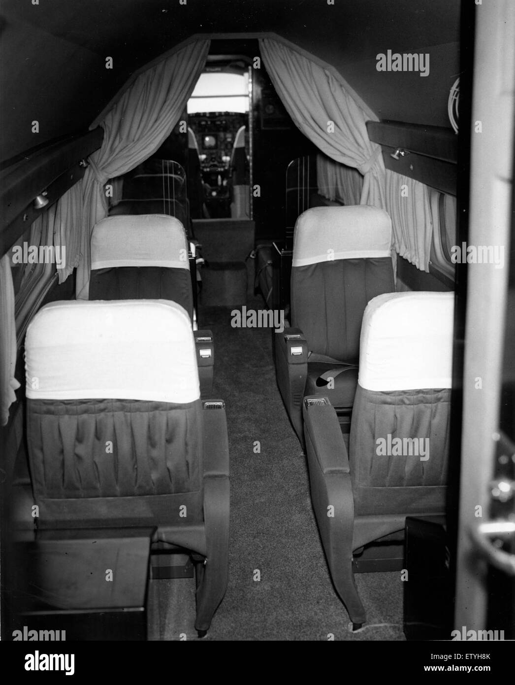 This interior photograph of the Lockheed Learstar showcases the ...