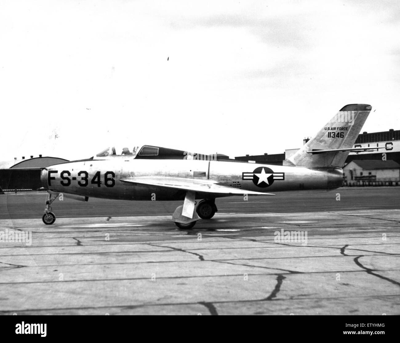 The F-84F Thunderstreak, an American fighter-bomber, is showcased in ...