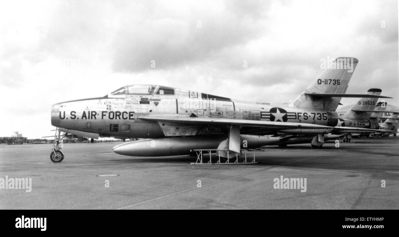 The F-84F Thunderstreak, captured in this photo, was a significant jet ...