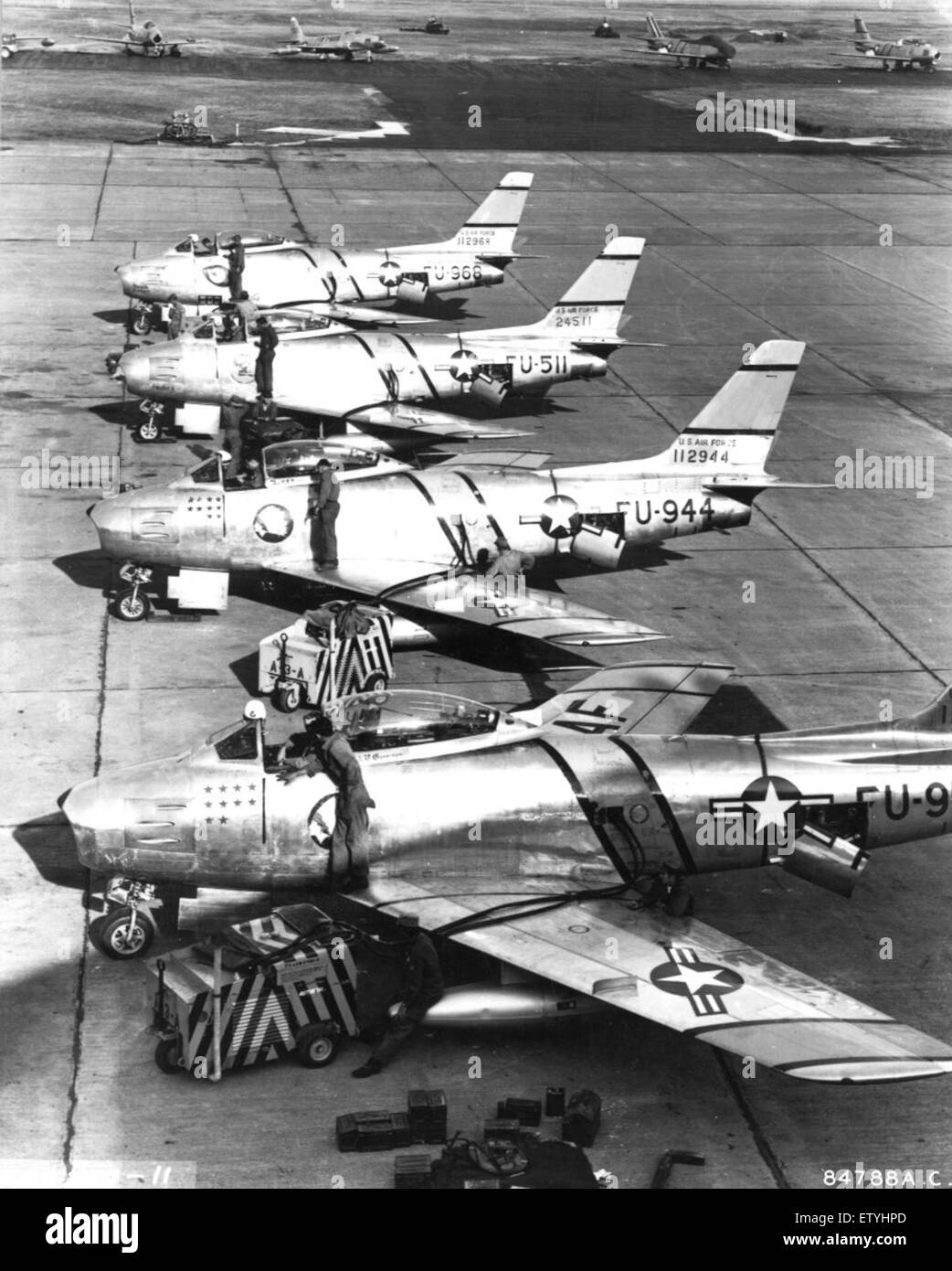 This historical photograph shows the F-86F-30, a model of the famous F ...