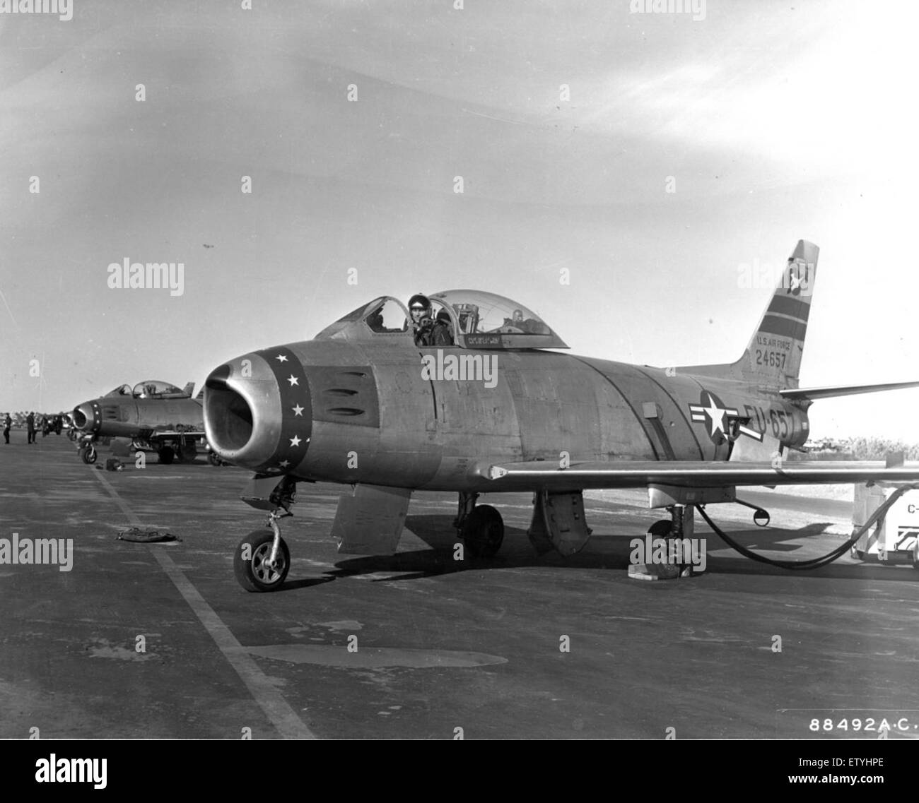 The F-86F-30 Sabre is an American jet fighter used during the Korean ...