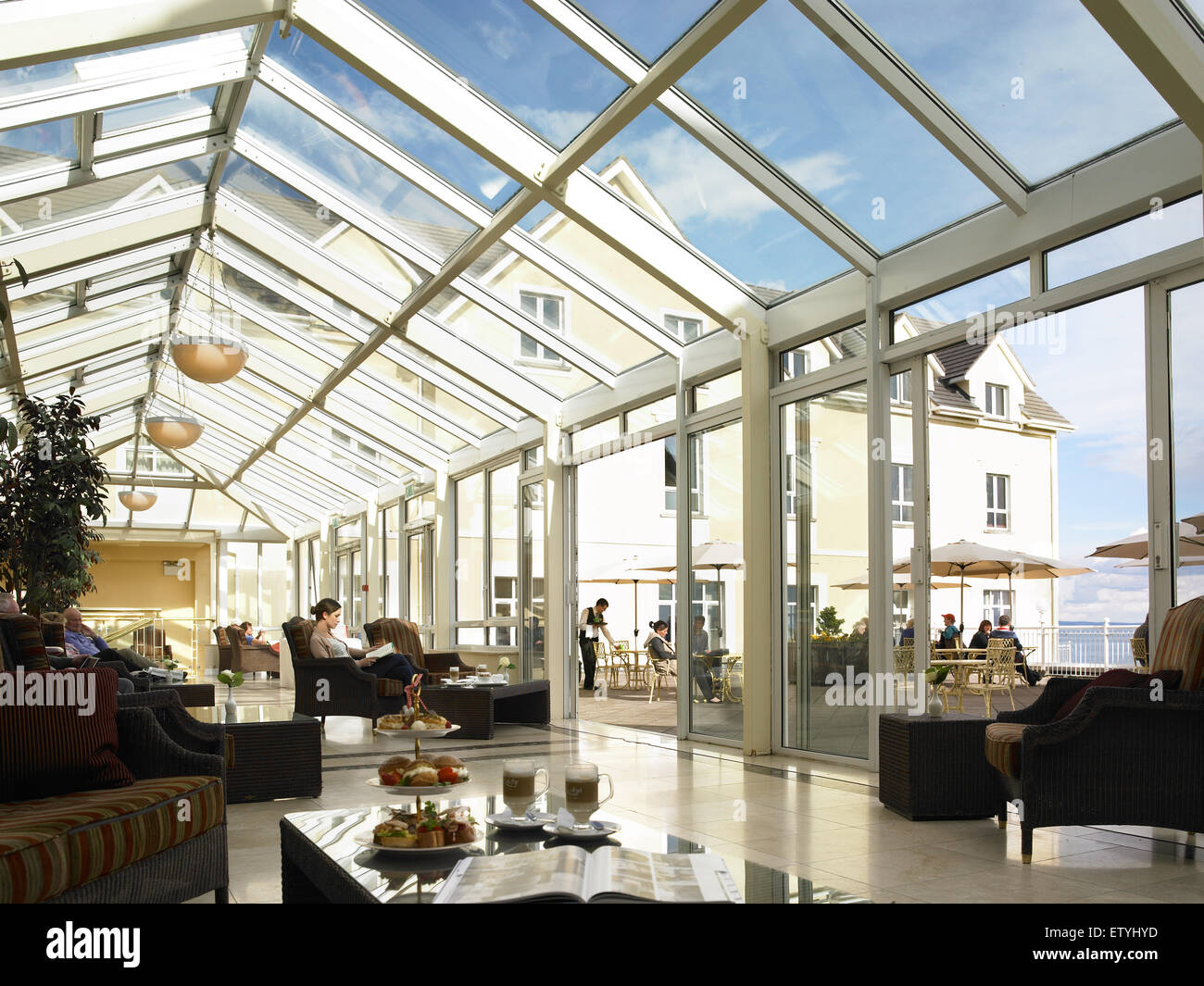 The conservatory at the Galway Bay Hotel on the promenade at Salthill ...