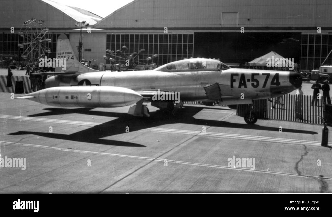 The Lockheed F-94A is an early jet fighter aircraft developed by ...