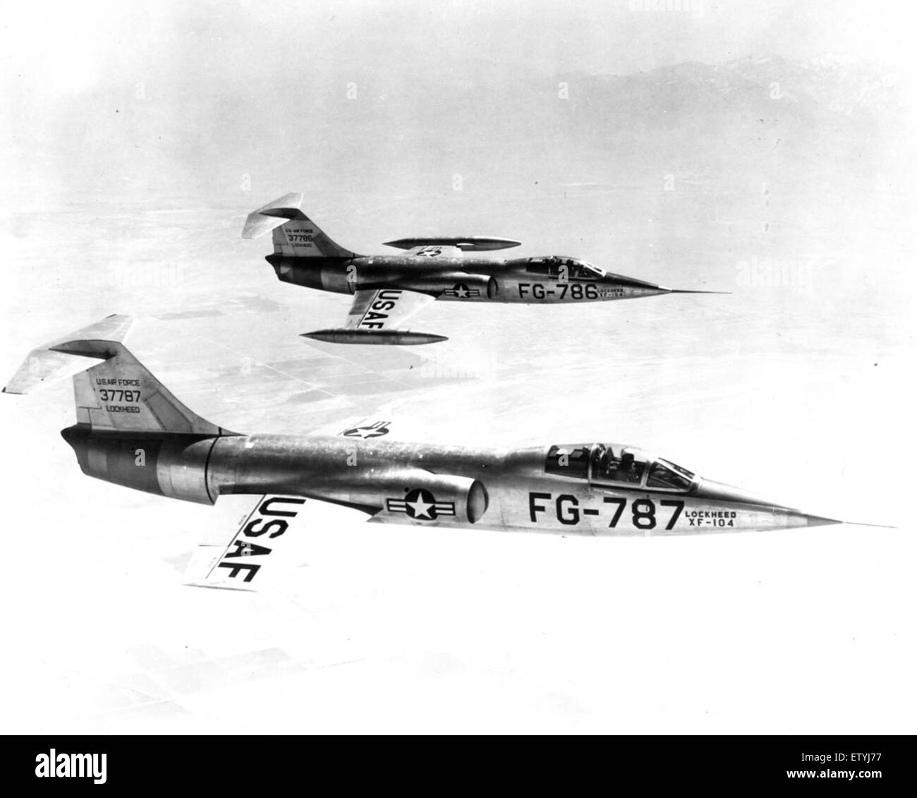 The Lockheed XF-104 Starfighters 53-7786 and 53-7787 were experimental ...
