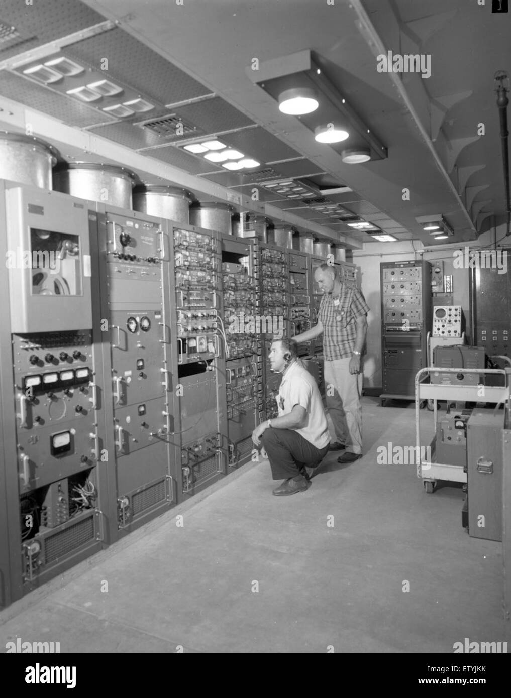 Communications satellite display Black and White Stock Photos & Images ...