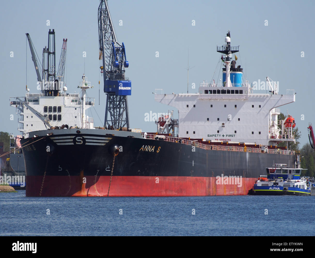The Anna S, an oil tanker with IMO number 9207778, is seen docked at ...