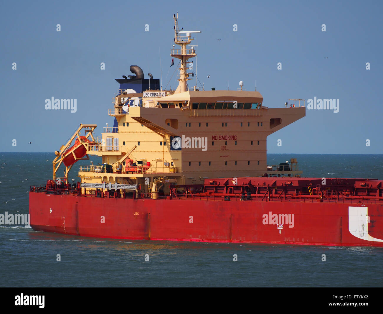 The UBC Oristano, IMO 9463657, is a bulk carrier vessel photographed in ...