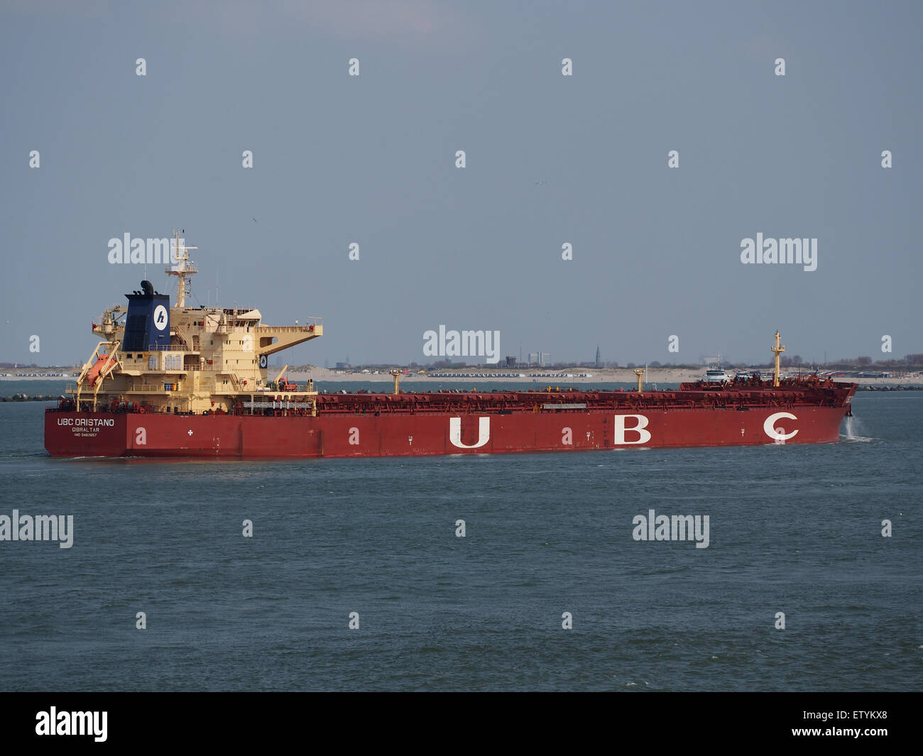 The UBC Oristano, a bulk carrier ship, is docked at the Port of ...