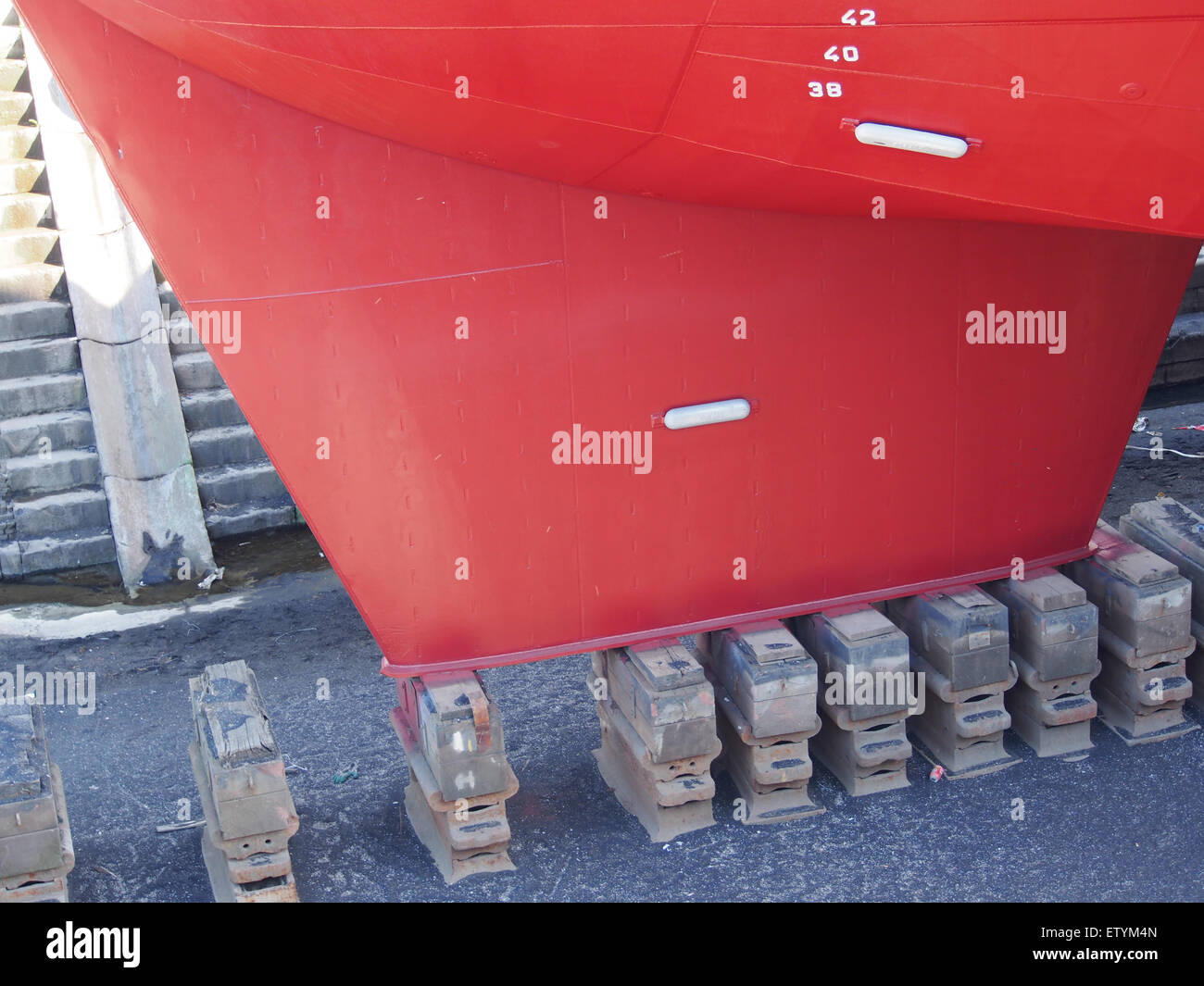 This image shows the Voith Schneider propeller system aboard a vessel ...