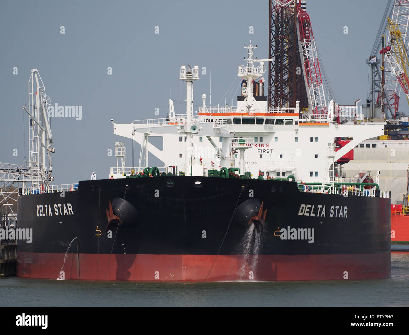 The oil tanker Delta Star, registered under IMO number 9458016, docked ...