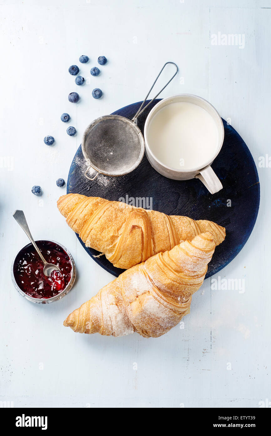 Croissant milk berries hi-res stock photography and images - Alamy