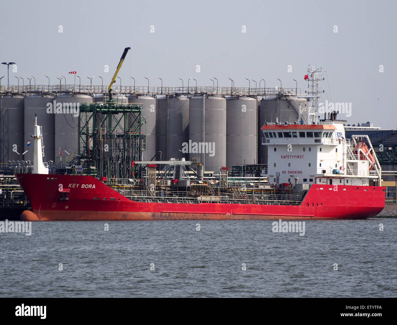 The Key Bora, an oil tanker with IMO number 9316024, is seen docked at ...