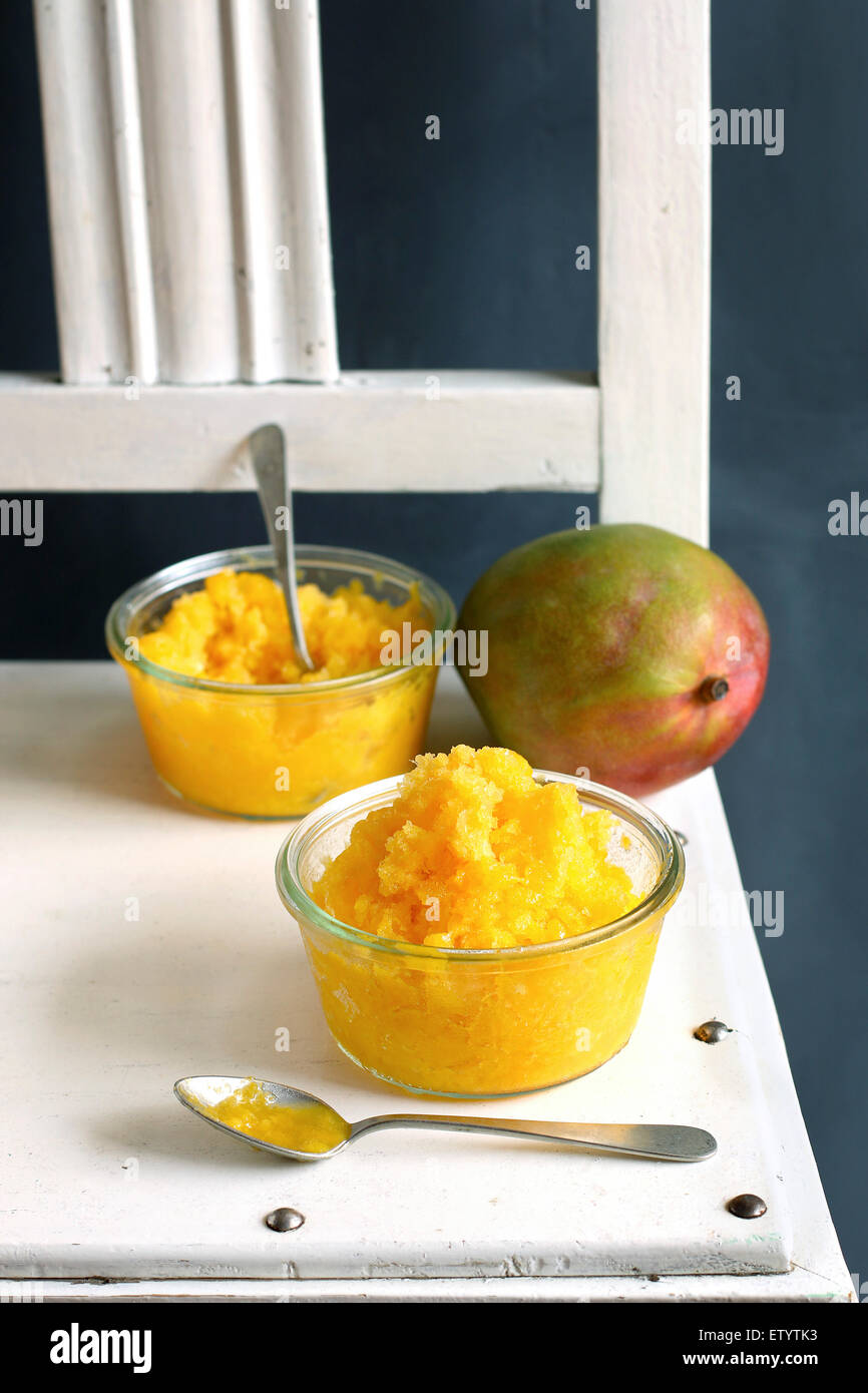 Refreshing mango granita Stock Photo - Alamy
