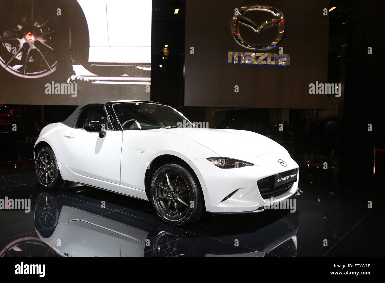 ISTANBUL, TURKEY - MAY 21, 2015: Mazda MX-5 in Istanbul Autoshow 2015 ...