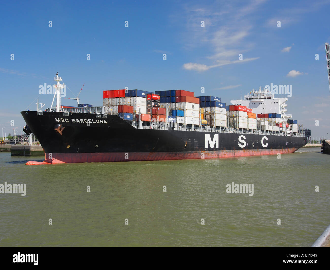 The MSC Barcelona, an oil and container tanker with IMO number 9480186 ...