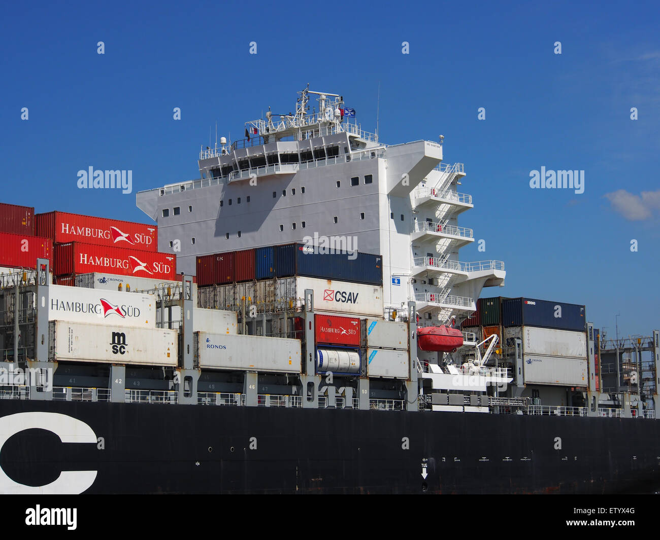 The MSC Barcelona (IMO 9480186) is a container ship pictured at ...