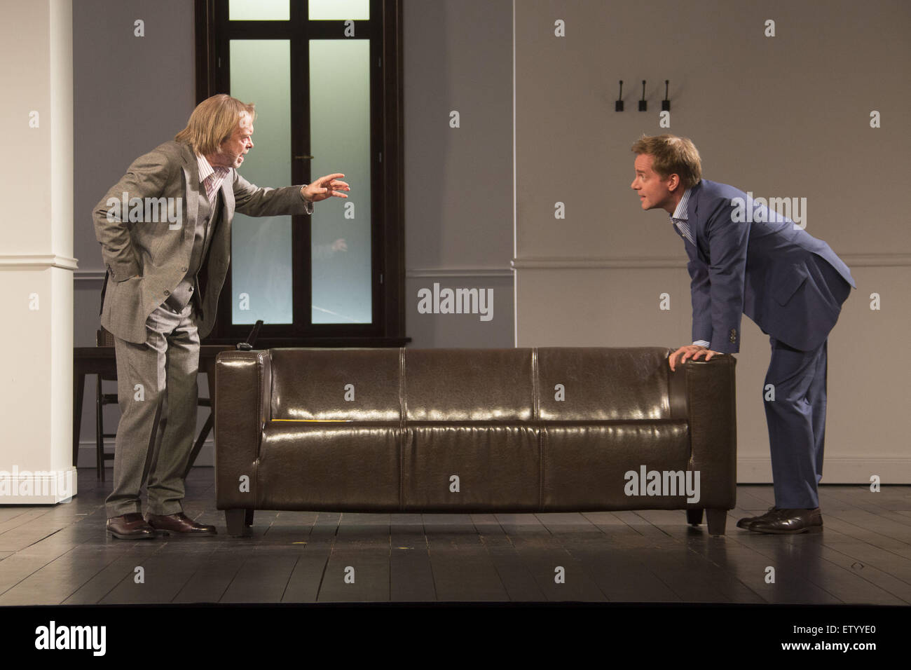 Actors showing scenes from the stage play "Der Vater" which is starting ...