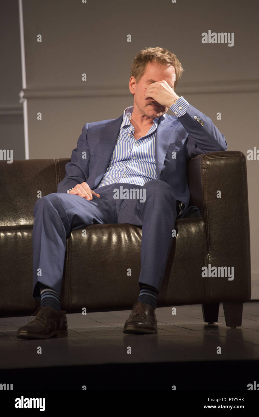 Actors showing scenes from the stage play "Der Vater" which is starting ...