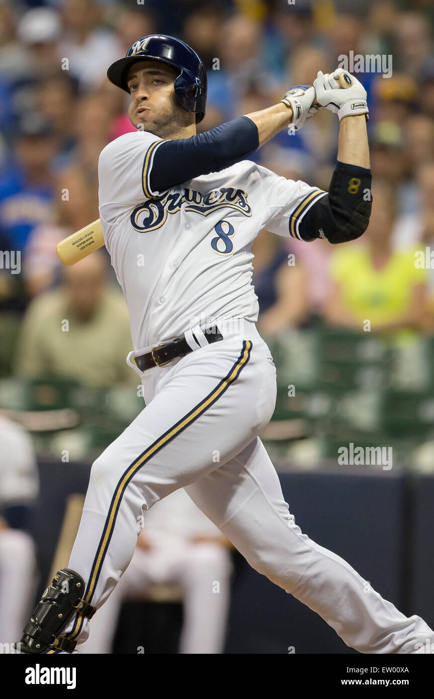 Milwaukee, WI, USA. 15th June, 2015. Milwaukee Brewers right fielder ...