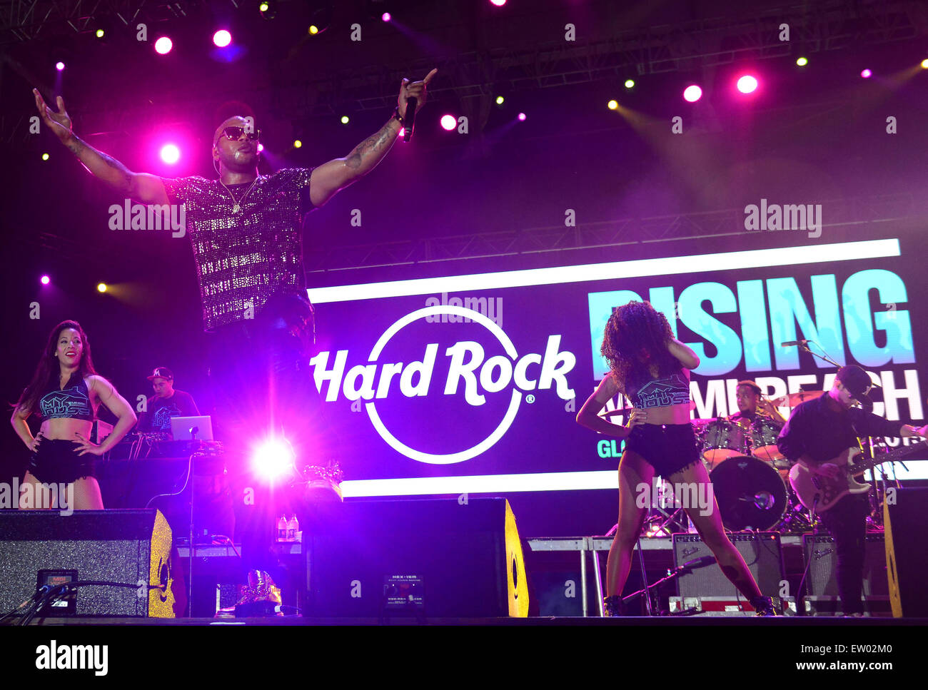 Hard Rock Rising Miami Beach centennial concert Featuring: Flo Rida ...