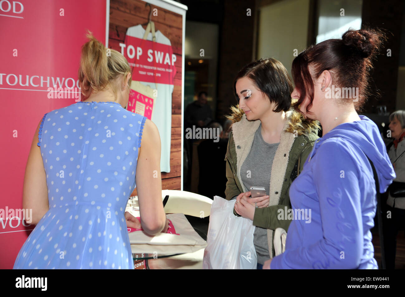 TV presenter Rachel Riley hosts a Top Swap clothing drive at Touchwood ...