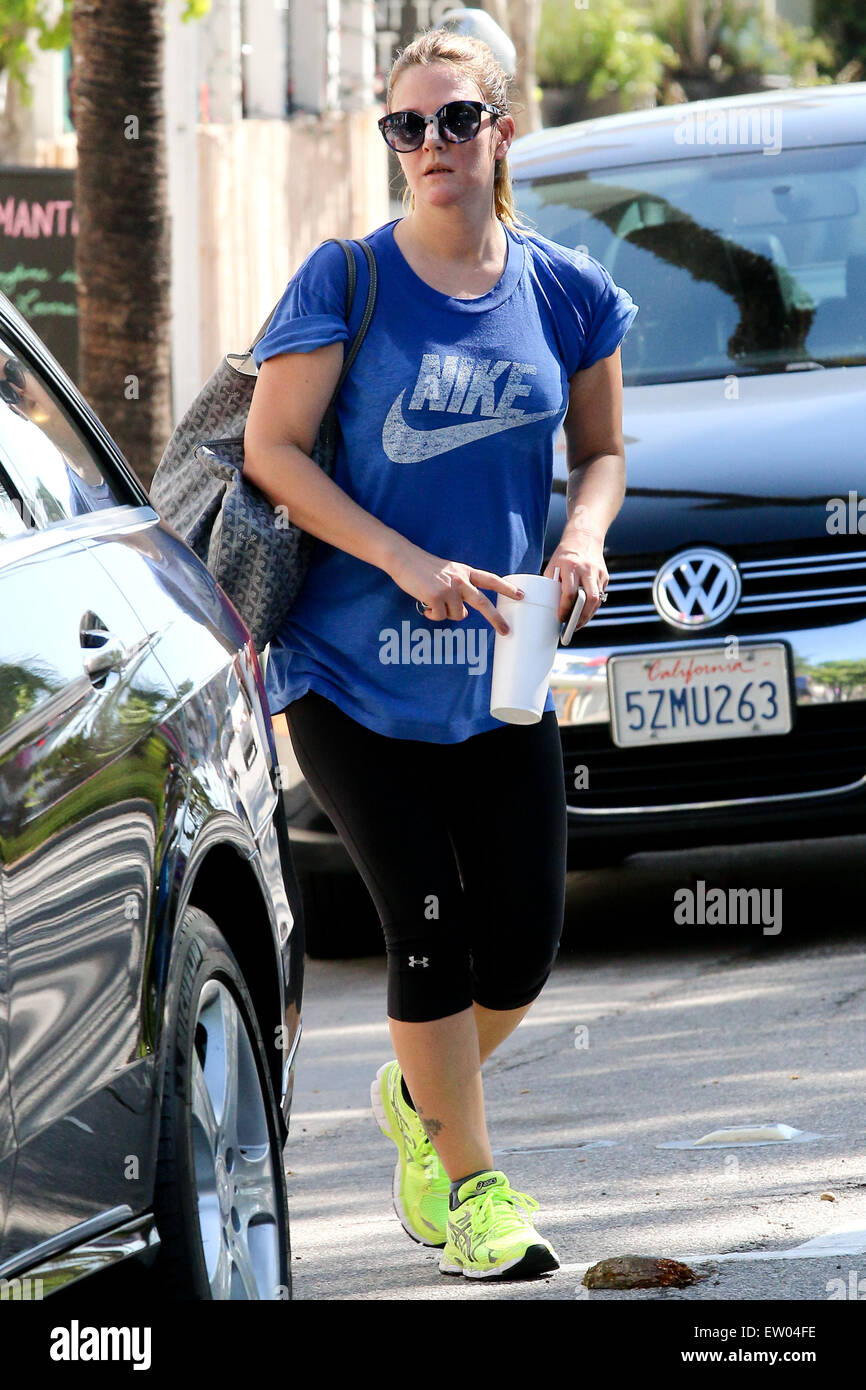 Drew Barrymore works up a sweat at the gym in Studio City Featuring ...