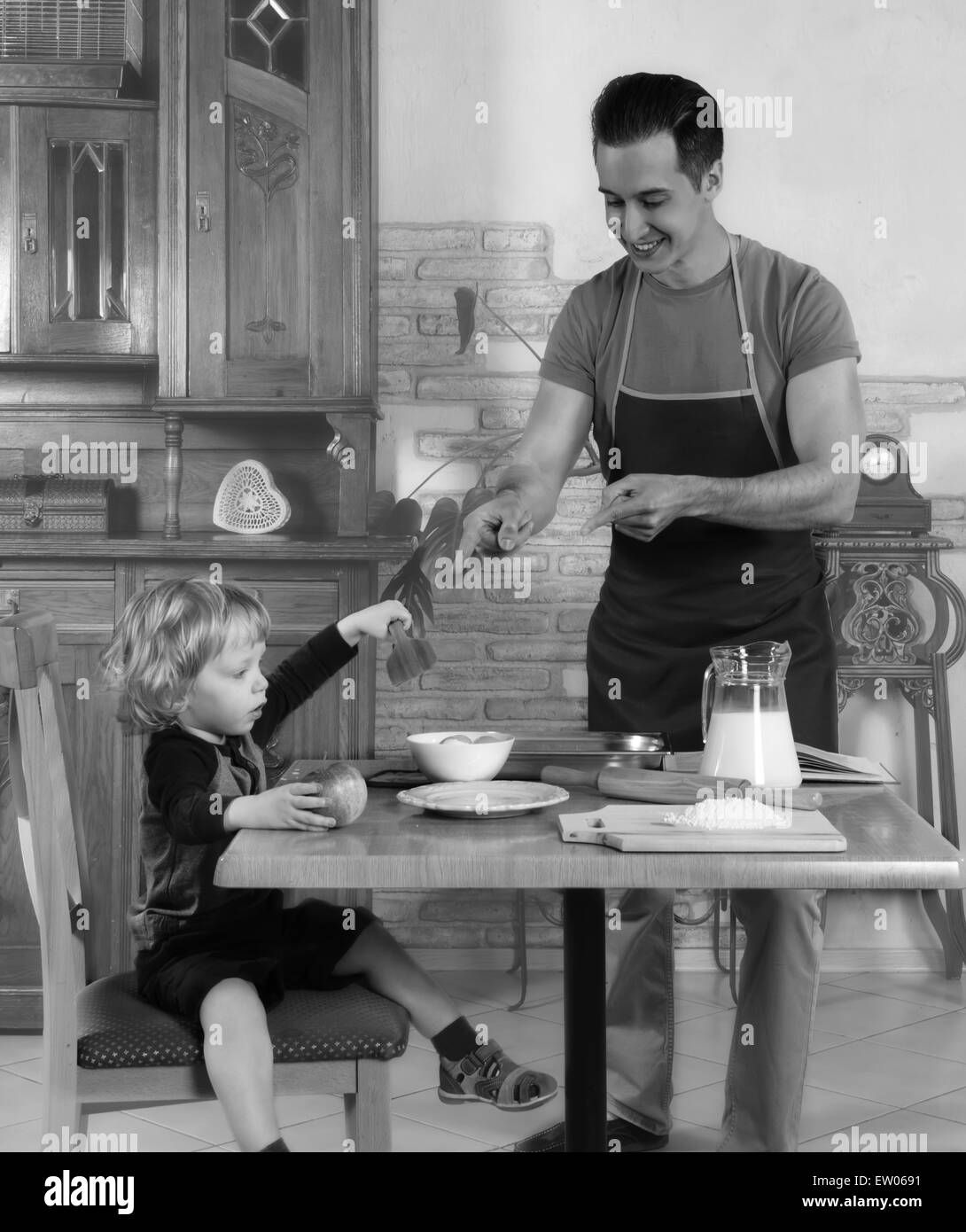 Father cook Black and White Stock Photos & Images - Alamy
