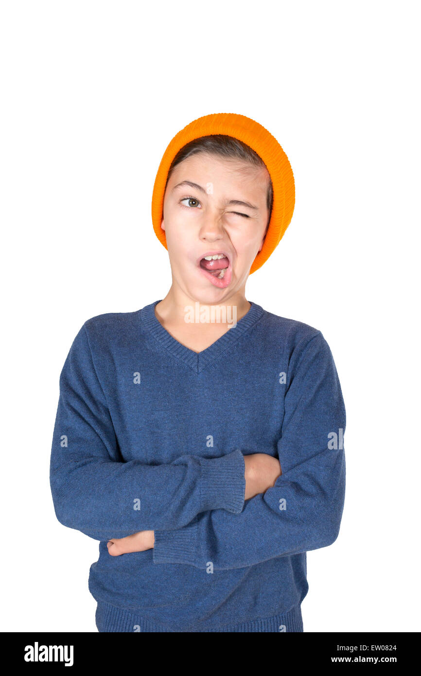 portrait of a boy flirting with his eyes Stock Photo - Alamy