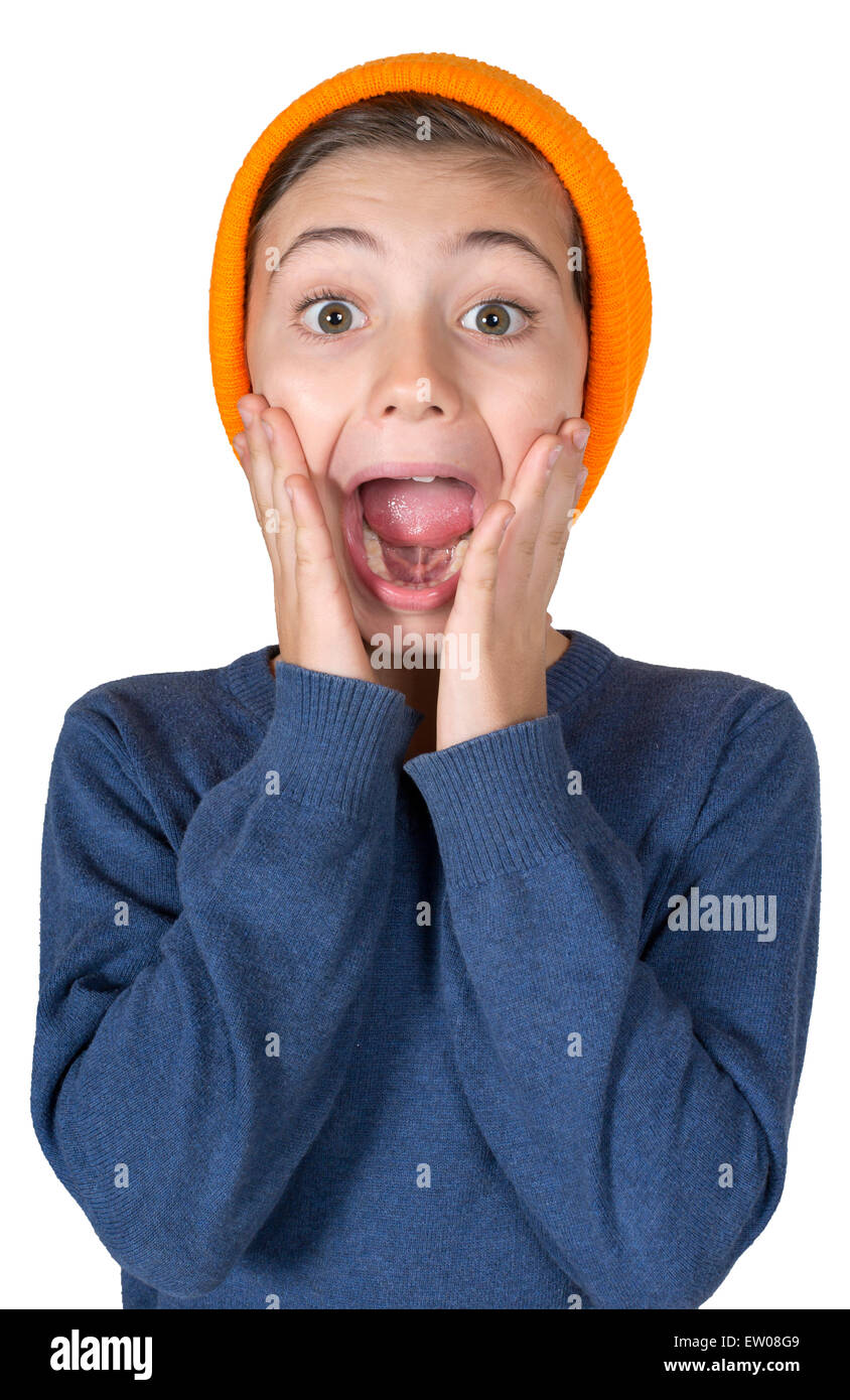 portrait of a boy looking surprised Stock Photo - Alamy