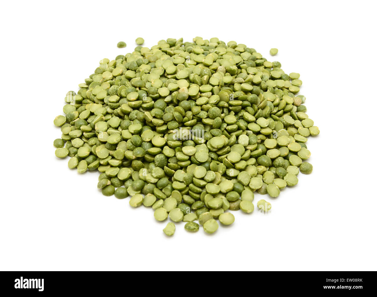 Dried green split peas, isolated on a white background Stock Photo - Alamy