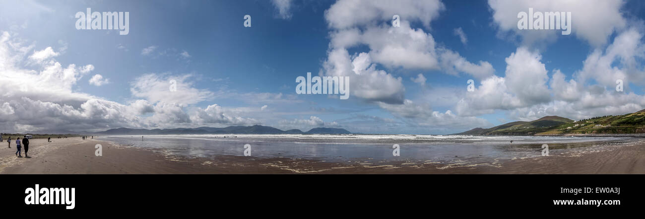 Panorama at Inch beach, Iveragh Peninsula, County Kerry, Ireland Stock ...