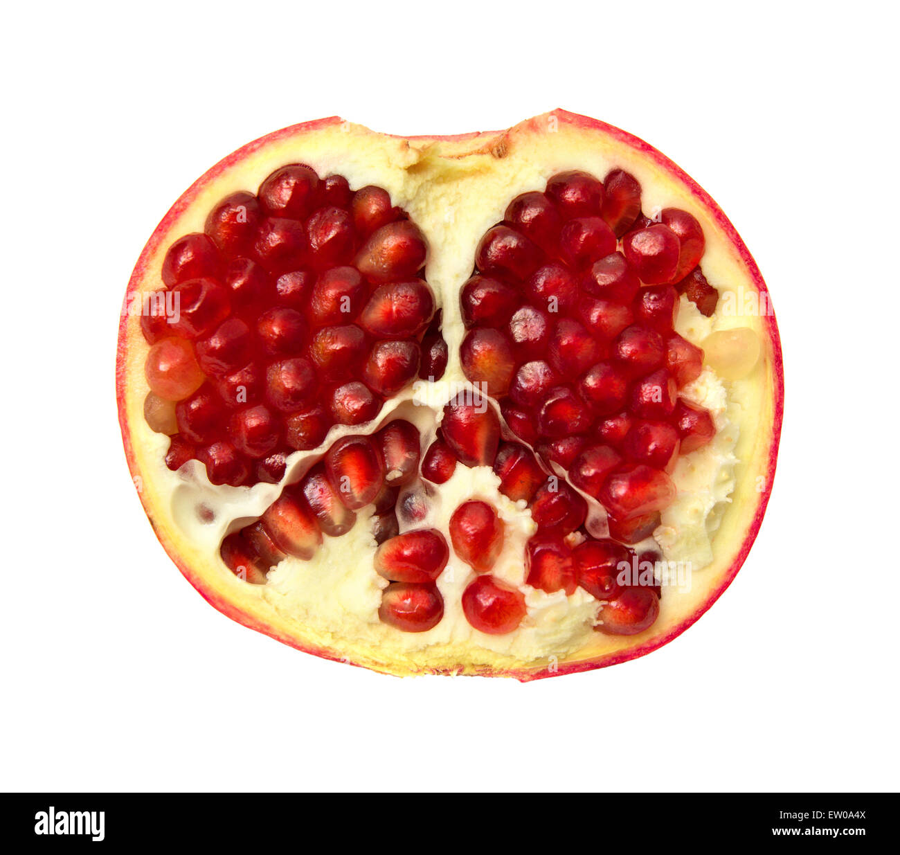 pomegranate fruit split in two, isolated on white background Stock ...