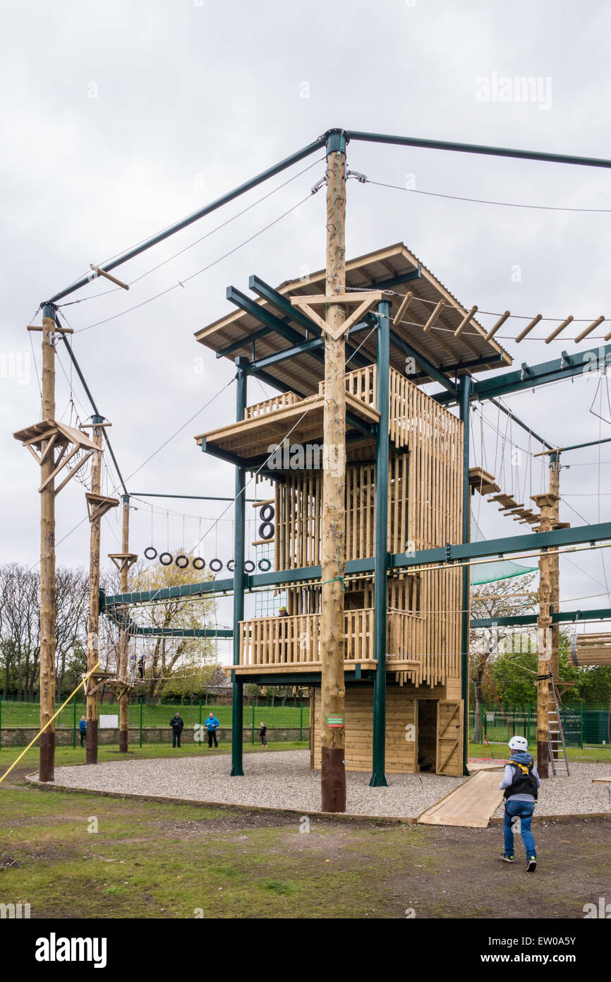 The new Go ape climbing rope facility at Stanley park Blackpool Stock ...