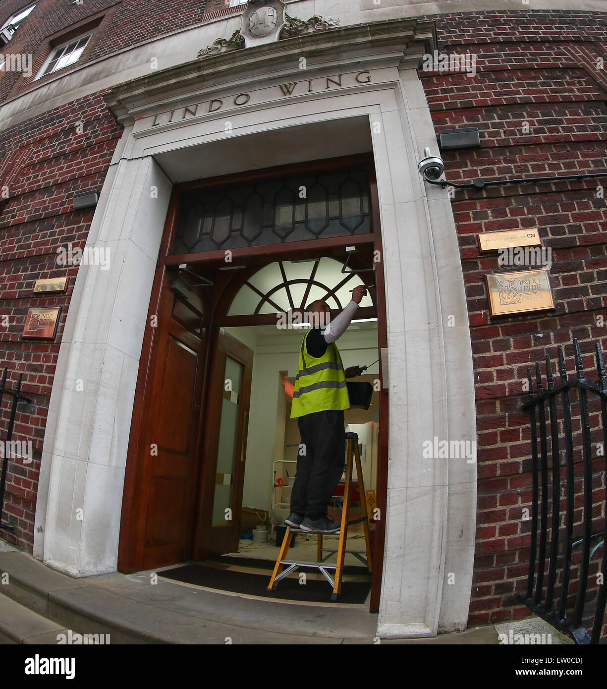 The front doors of the Lindo Wing at St. Mary's Hospital get a fresh ...