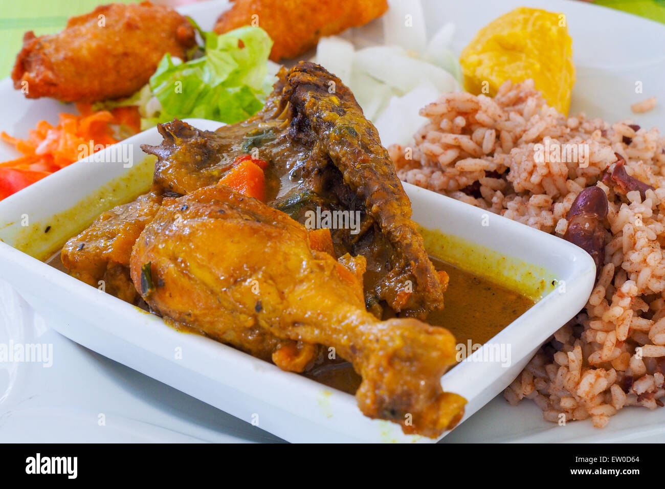 Chicken colombo, typical dish of the tradition in Guadeloupe, made with ...