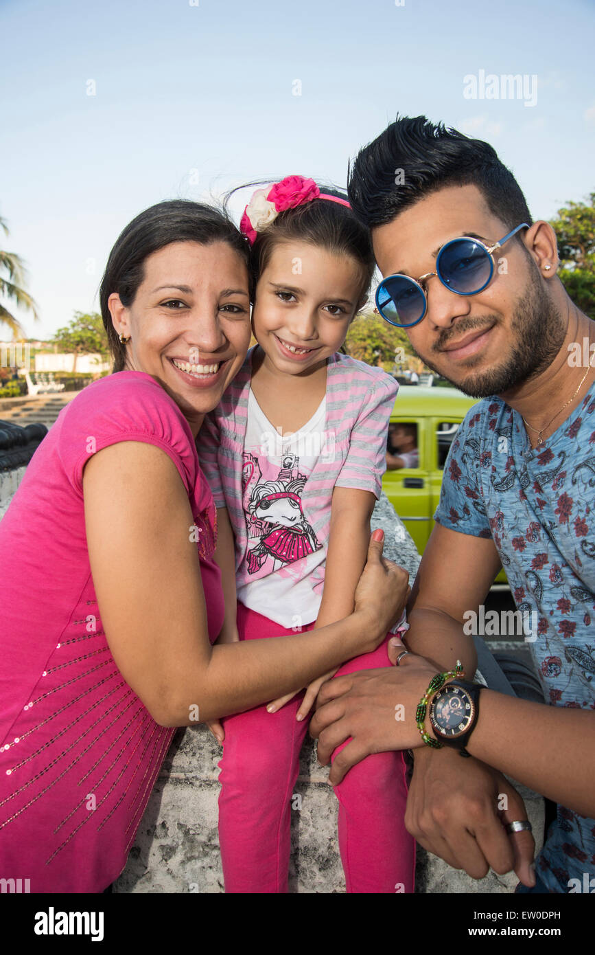 A Cuban family having fun at the park Stock Photo - Alamy