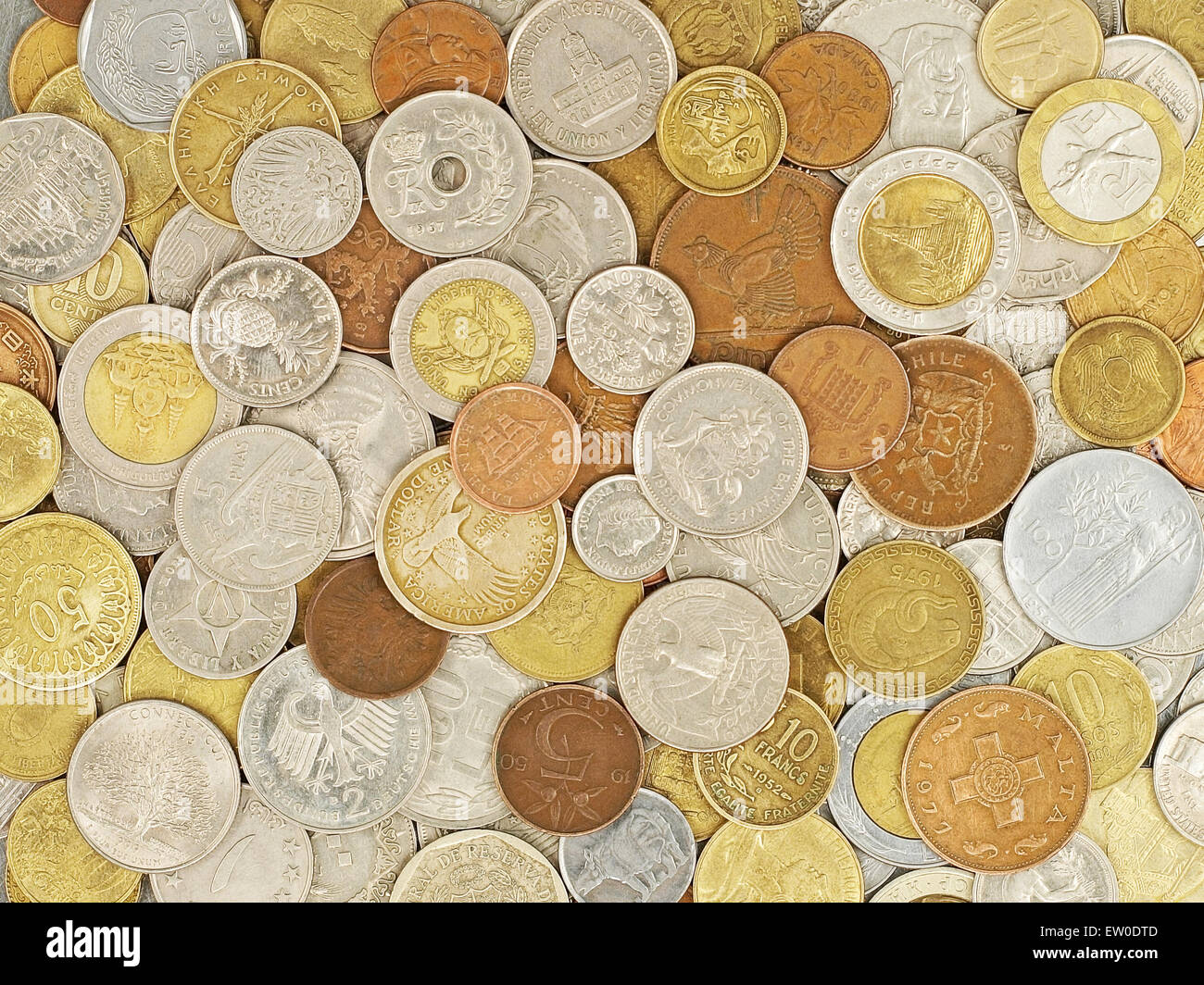 Coins of different countries and times suitable as background Stock ...