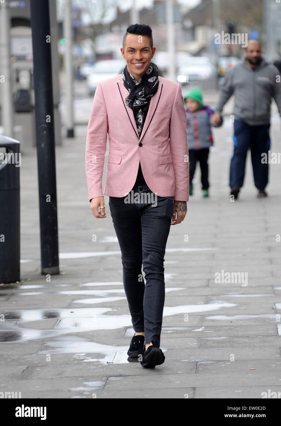 TOWIE star Bobby Norris arriving for filming Featuring: Bobby Norris ...