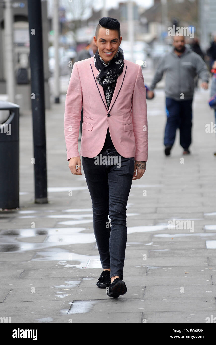 TOWIE star Bobby Norris arriving for filming Featuring: Bobby Norris ...