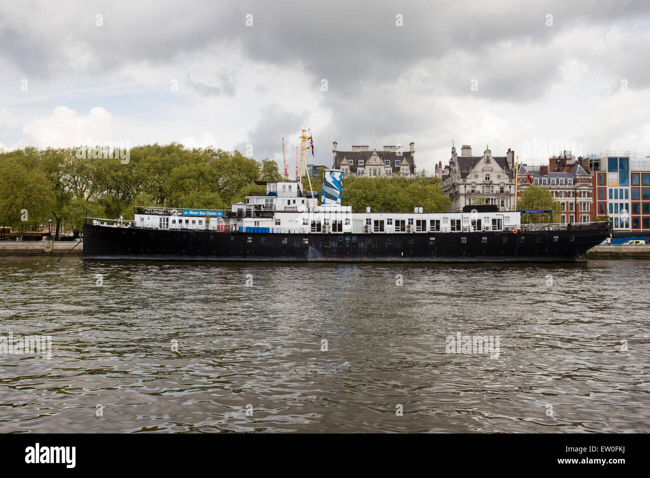 HMS President on the River Thames in April 2014 Stock Photo - Alamy