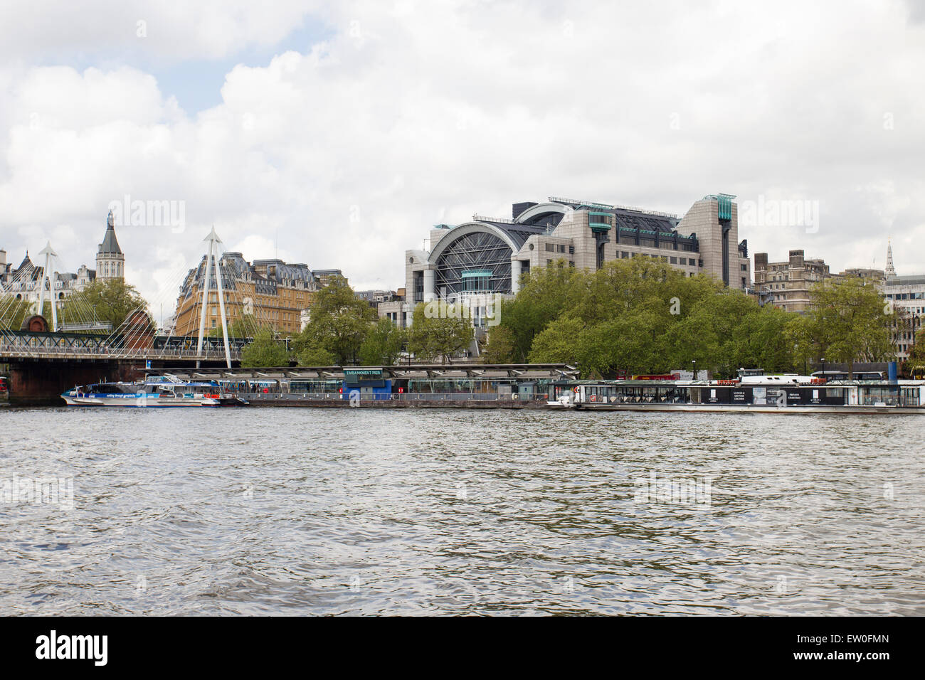 Charing Cross Station and the Hungerford and Golden Jubilee Bridges ...