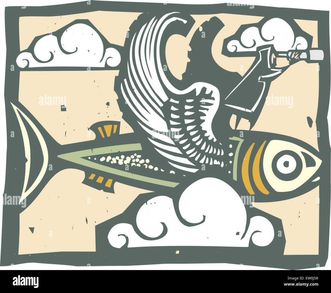 Man riding fish hi-res stock photography and images - Alamy