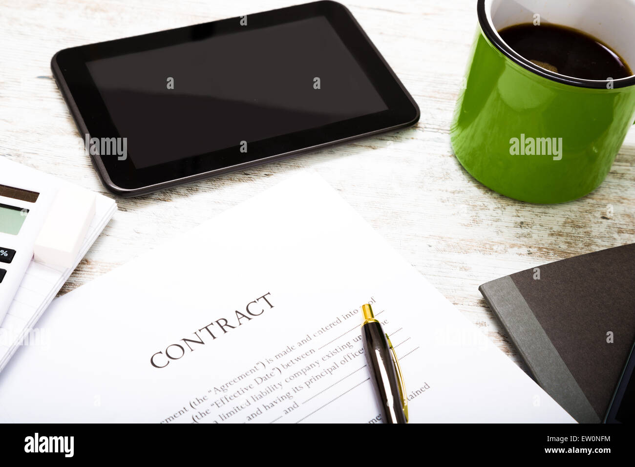 Reading a Contract before signing Stock Photo - Alamy