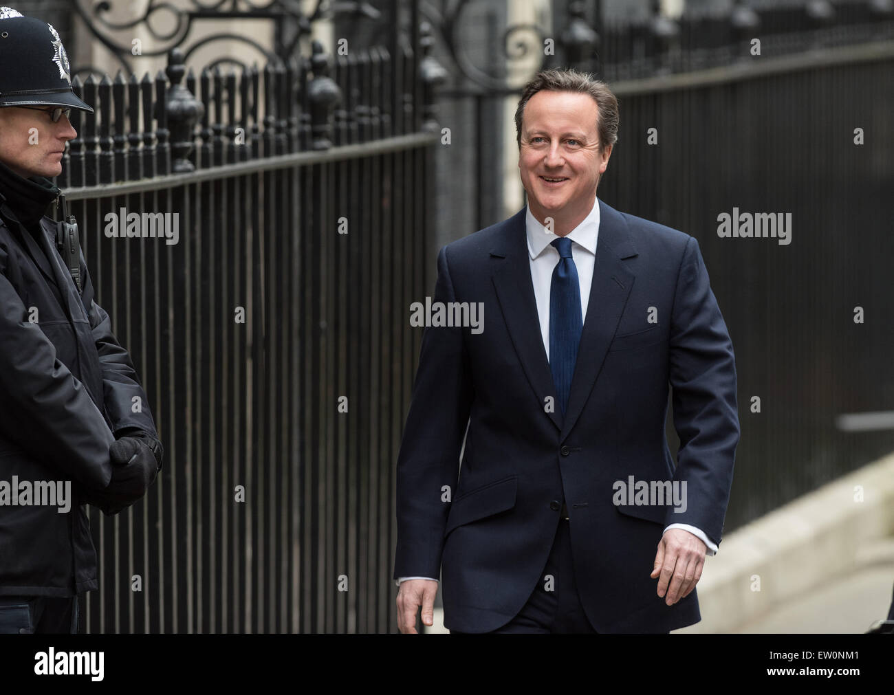 David Cameron in Downing Street on the day of the election campaign ...