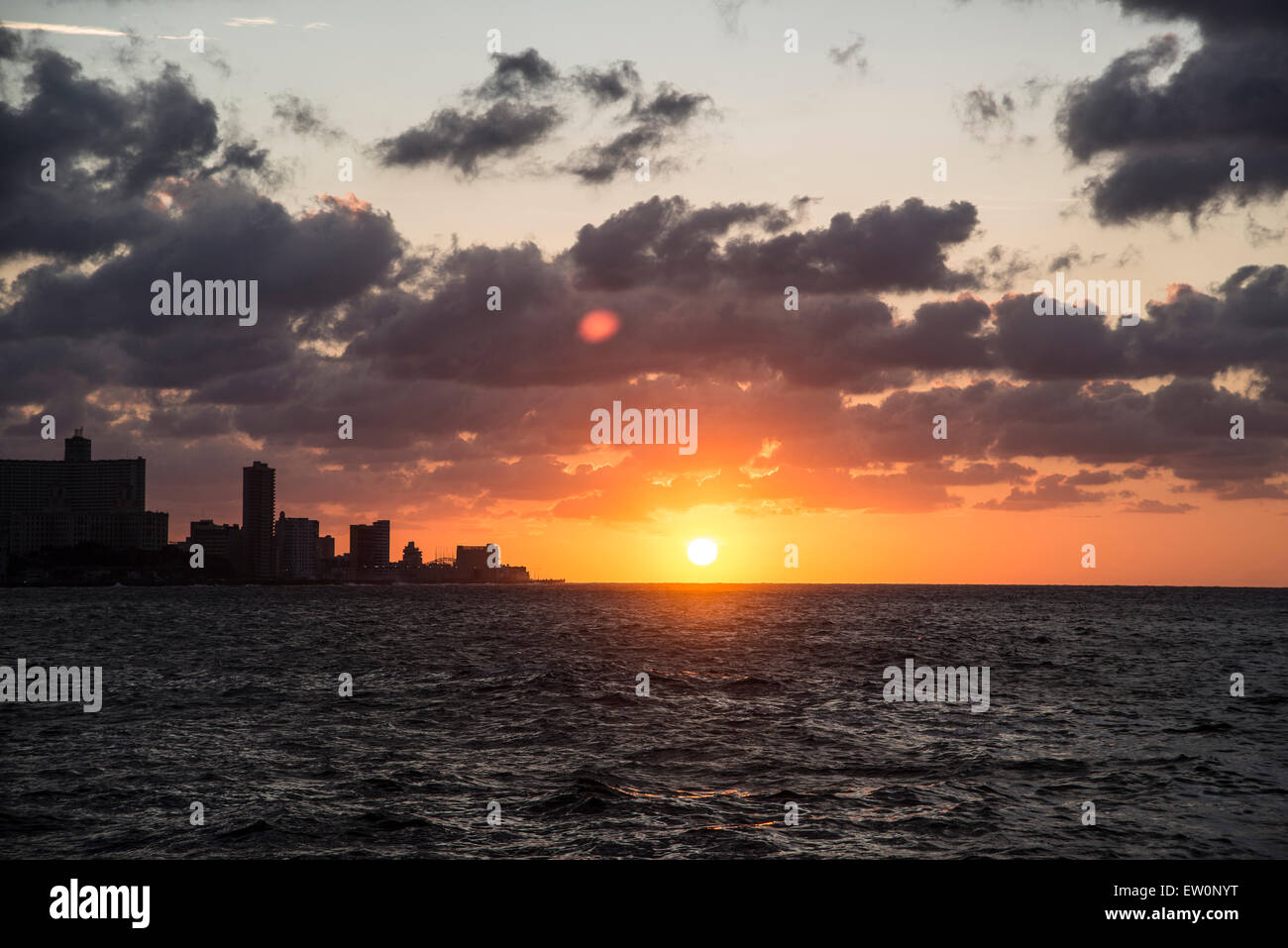 Sunset on the Malecon in Havana Stock Photo - Alamy